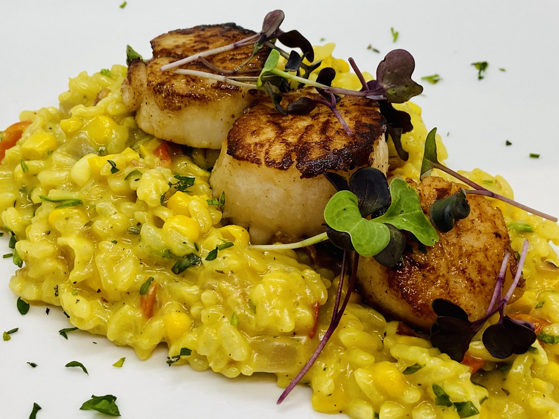 SEARED SCALLOPS & CORN RISOTTO - Sweets and Savory | Recipes and ...